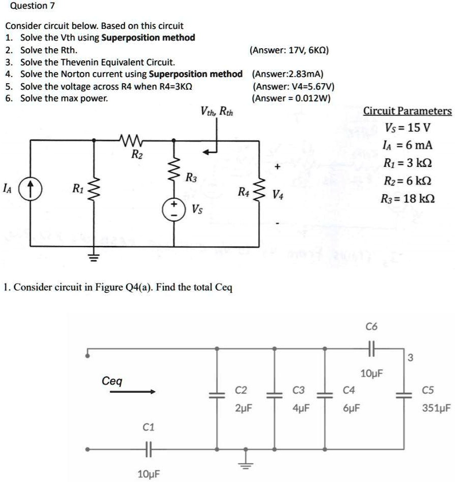 SOLVED: Consider the circuit below. Based on this circuit: 1. Solve the Vth using the ...