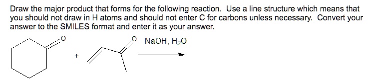 Solved Draw The Major Product That Forms For The Following Reaction Use A Line Structure Which