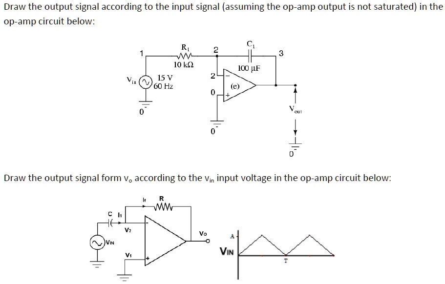 Draw the output signal according to the input signal (assuming the op ...