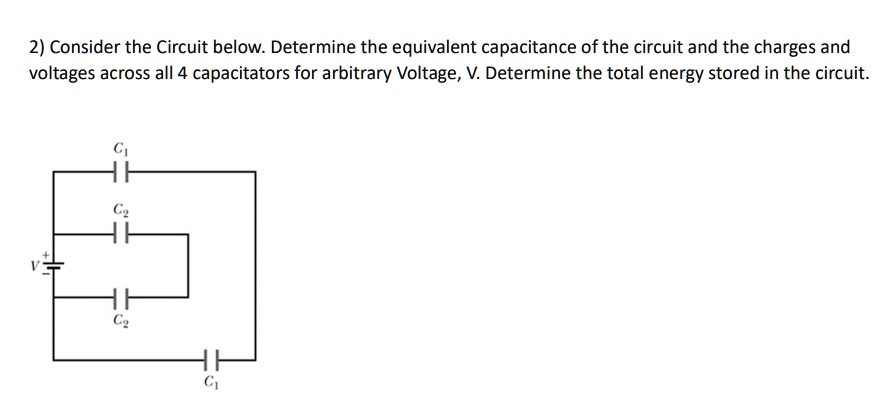 SOLVED: 2) Consider the circuit below. Determine the equivalent capacitance of the circuit and ...
