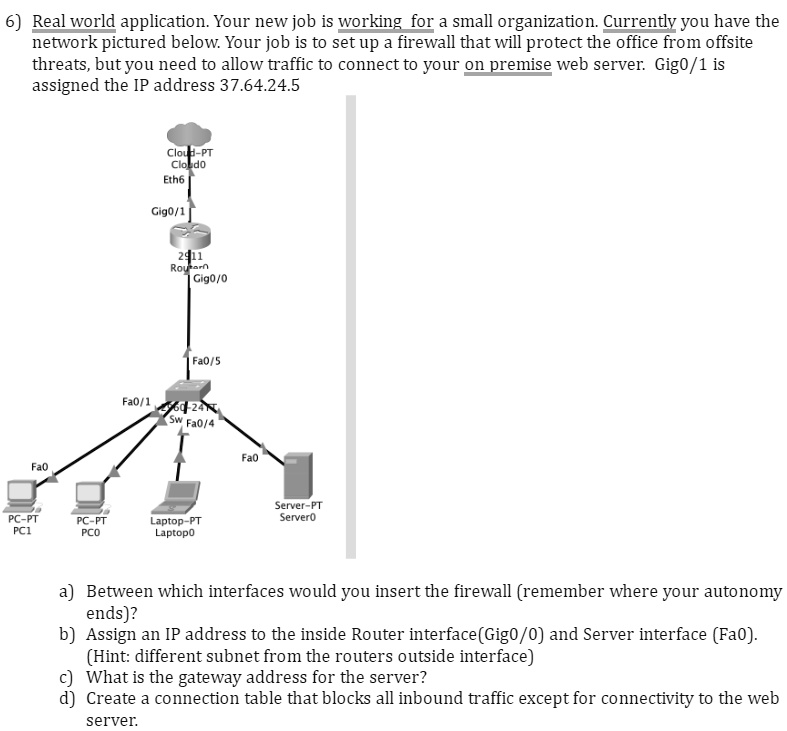 SOLVED: 6) Real world application. Your new job is working for a small ...