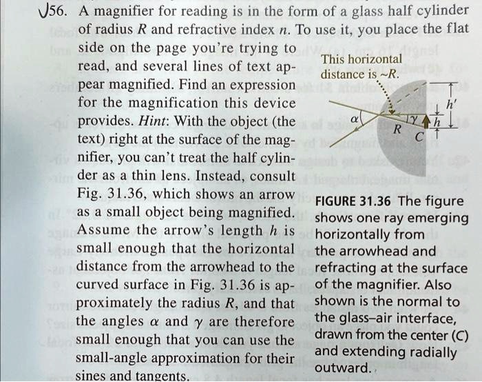 SOLVED: Q.56 56. A magnifier for reading is in the form of a glass half ...