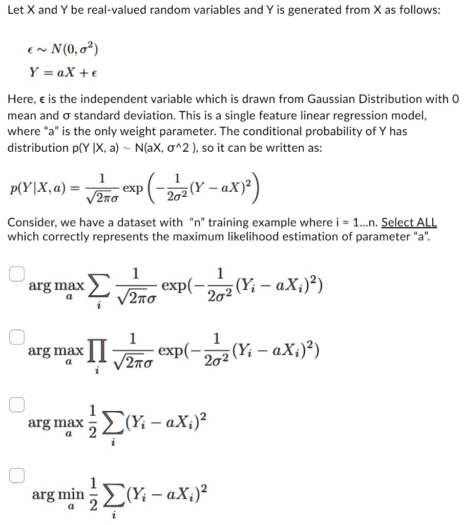 Solved Let X And Y Be Real Valued Random Variables And Y Is Generated