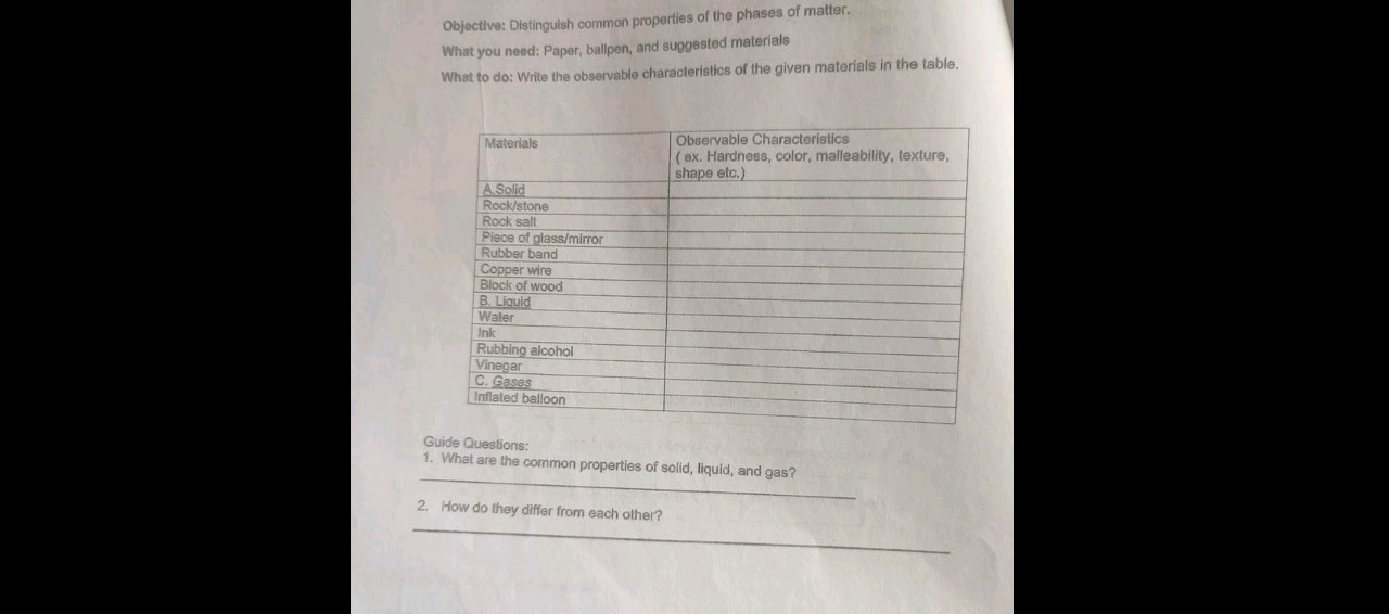 SOLVED: Objective: Distinguish common properties of the phases of ...