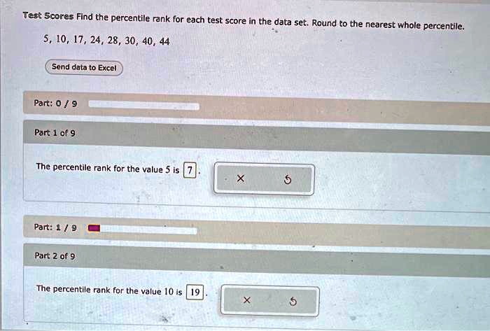 SOLVED: ROUND TO THE NEAREST WHOLE PERCENTILE! What is the percentile ...