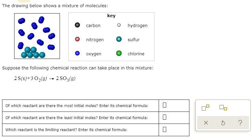 SOLVED: The drawing below shows a mixture of molecules: carbon hydrogen nitrogen sulfur oxygen ...