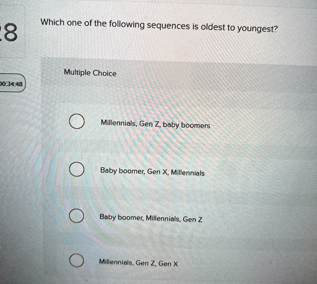 8 003448 which one of the following sequences is oldest to youngest ...