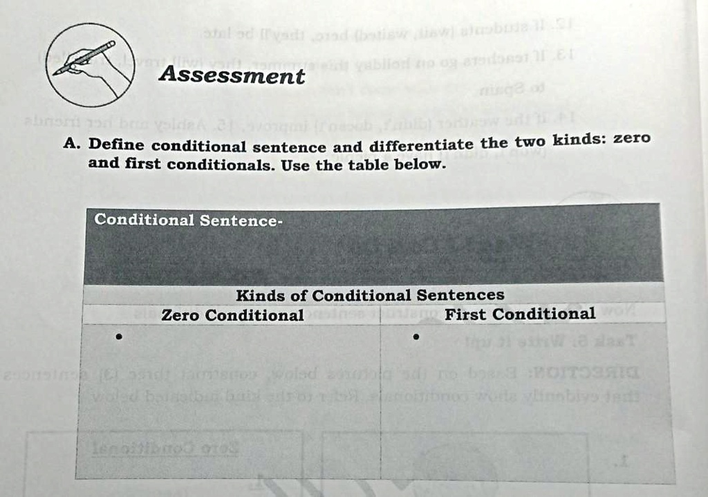 SOLVED: A. Define conditional sentence and differentiate the two kinds ... SOLVED: A. Define conditional sentence and differentiate the two kinds ...