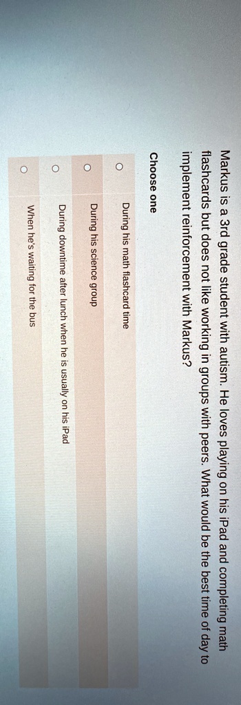 Markus is a 3rd grade student with autism. He loves playing on his iPad ...