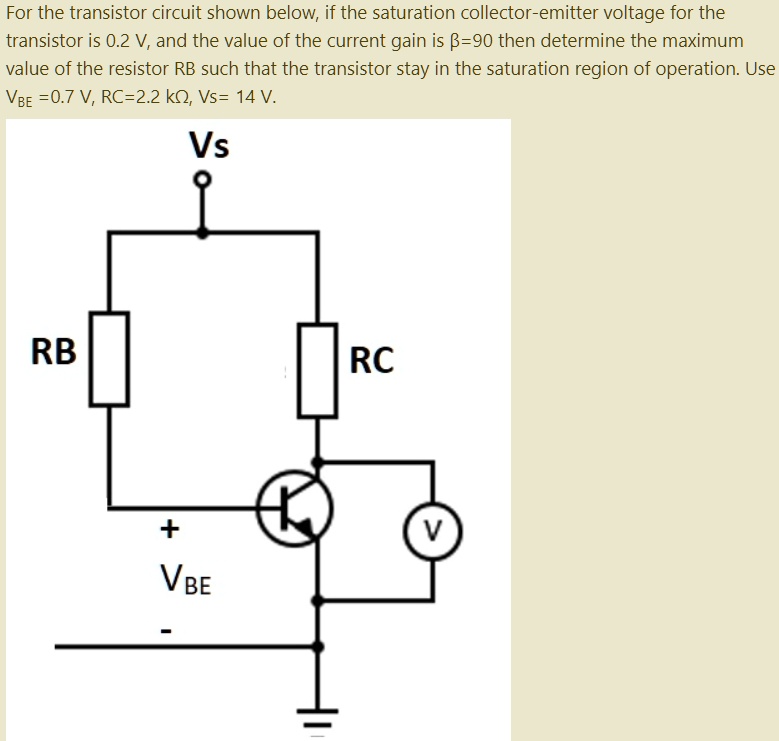 For the transistor circuit shown below, if the saturation collector ...