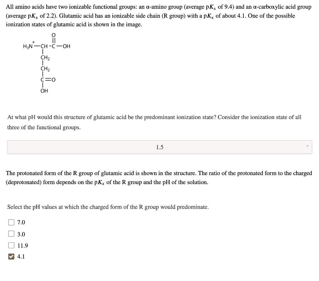 all amino acids have two ionizable functional groups an amino group ...