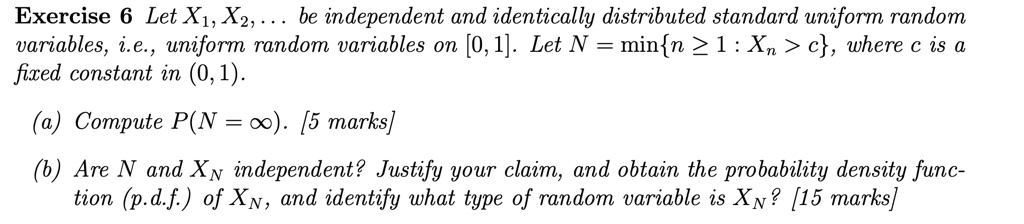 SOLVED:Exercise Let Xl, X2, be independent and identically distributed ...
