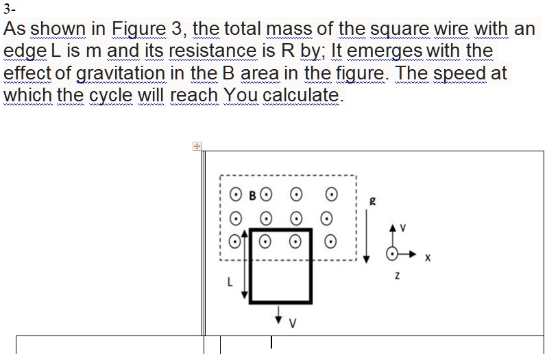 SOLVED: As shown in Figure 3, the total mass of the square wire with an edge length L is m and ...