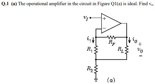 SOLVED: Q.1a The operational amplifier in the circuit in Figure Q1a) is ideal. Find vo.