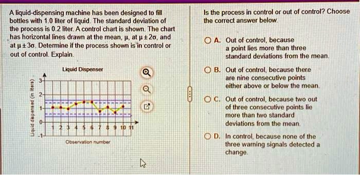 SOLVED: A liquid-dispensing machine has been designed to fill bottles with 1.0 liter of liquid ...