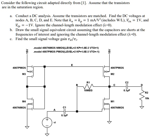 Consider the following circuit adapted directly from [1]. Assume that ...