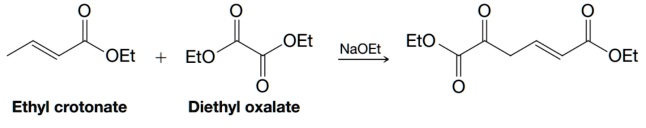 Ethyl crotonate + Diethyl oxalate NaOEt