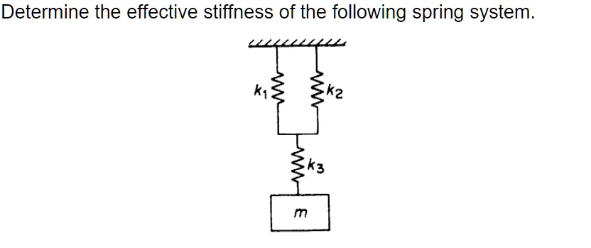 Determine the effective stiffness of the following spring system.