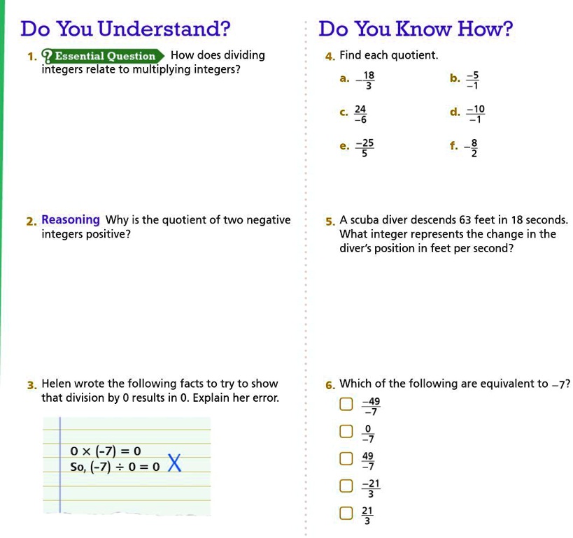 Do You Understand? Do You Know How? 1.? Essential Question How does ...