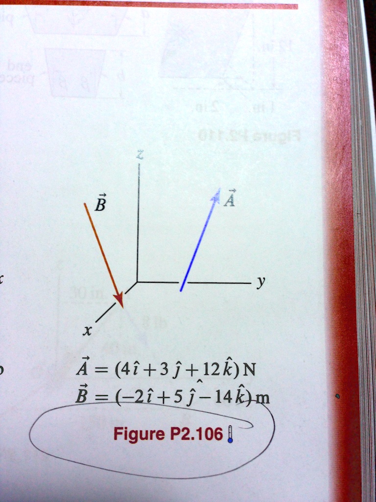 SOLVED: a) Determine the angle between vectors A and B. b) Determine the components of A ...