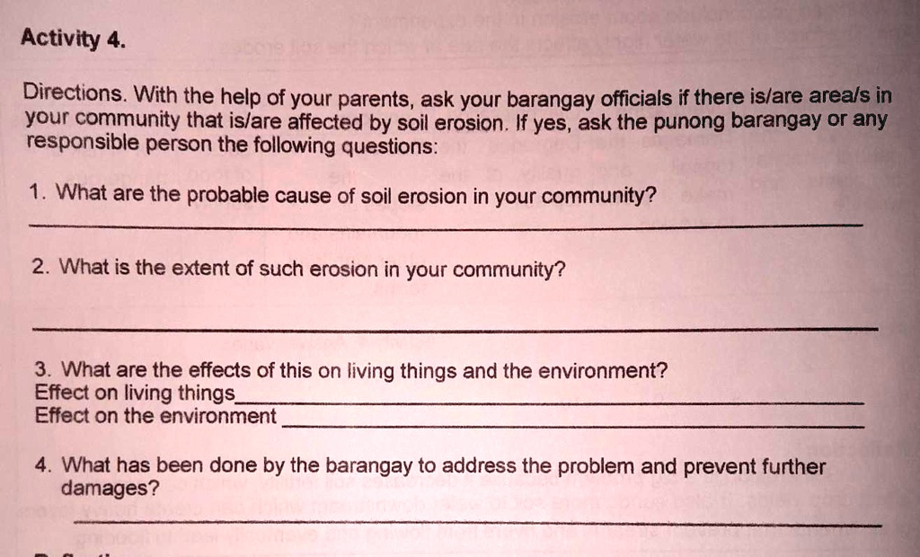 SOLVED: 'Pakisagot po ng tama thanks Activity 4 Directions With the ...