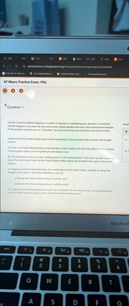 ap macro practice exam frq question 1 include correctly labeled diagrams if useful or required ...