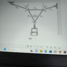 SOLVED: find the tension T1, T2, T3, T4 and T5 in the ropes shown