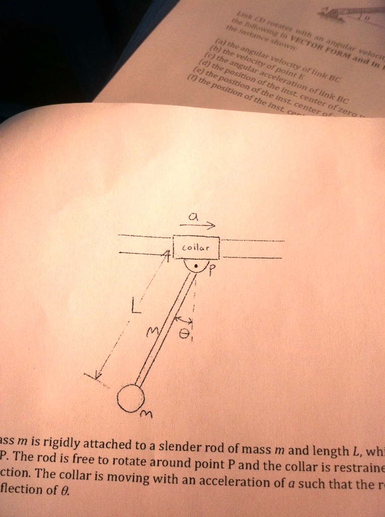 SOLVED: A sphere of mass m is rigidly attached to a slender rod of mass ...