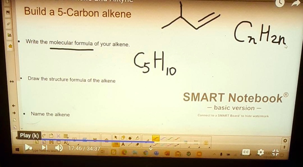 Build a 5-Carbon alkene Write the molecular formula of your alkene ...