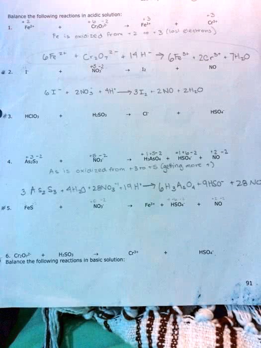 Solved Balancing Redox Reactions Balance The Following Reactions In