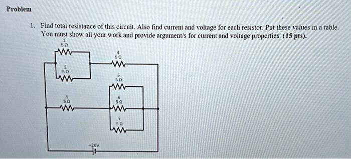 SOLVED: Problem 1. Find total resistance of this circuit.Also find ...