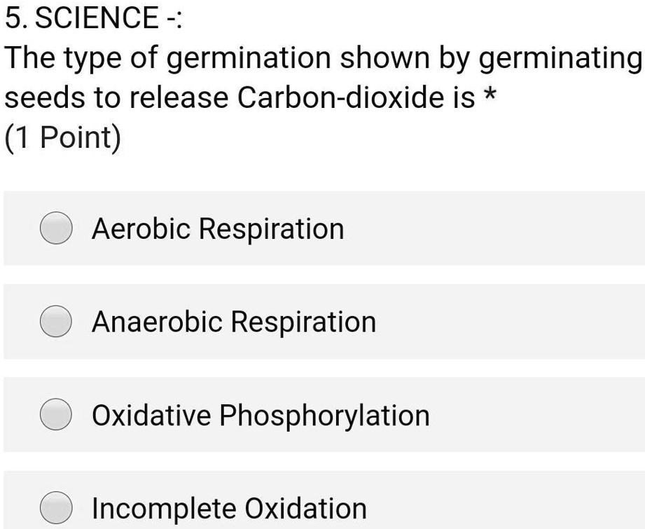 SOLVED: 'Pls answer this question?? 5. SCIENCE The type of germination ...
