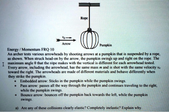 Rope Energy / Momentum FRQ 10 vo Arrow Pumpkin An archer tests various ...
