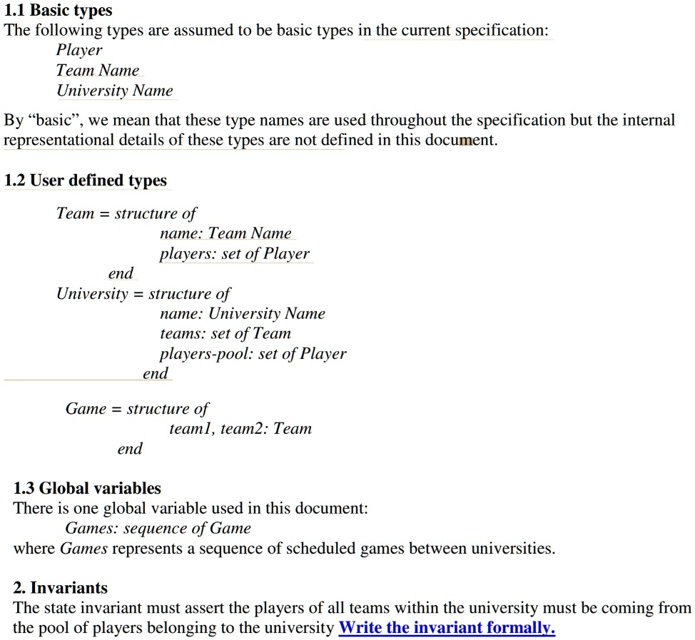 SOLVED: 1.1 Basic types: The following types are assumed to be basic ...