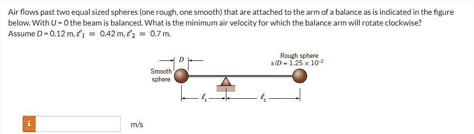 SOLVED: Airflows past two equal-sized spheres (one rough; one smooth ...