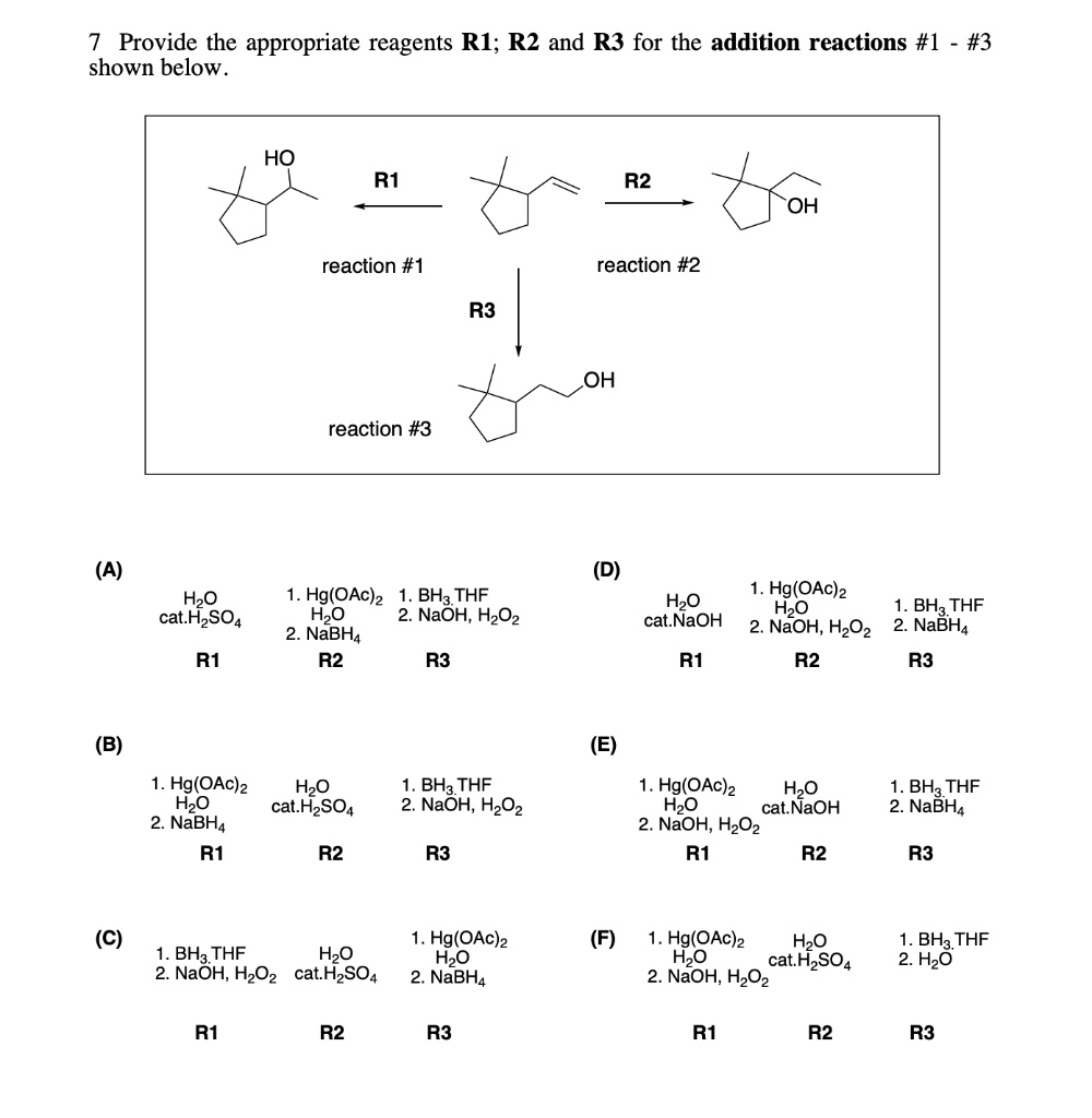 SOLVED: Provide the appropriate reagents R1, R2, and R3 for the ...