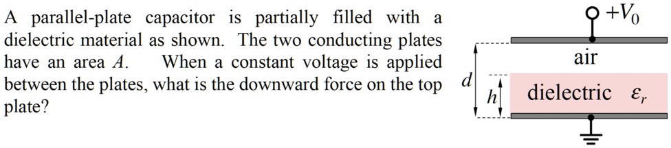 SOLVED: A parallel-plate capacitor is partially filled with a ...
