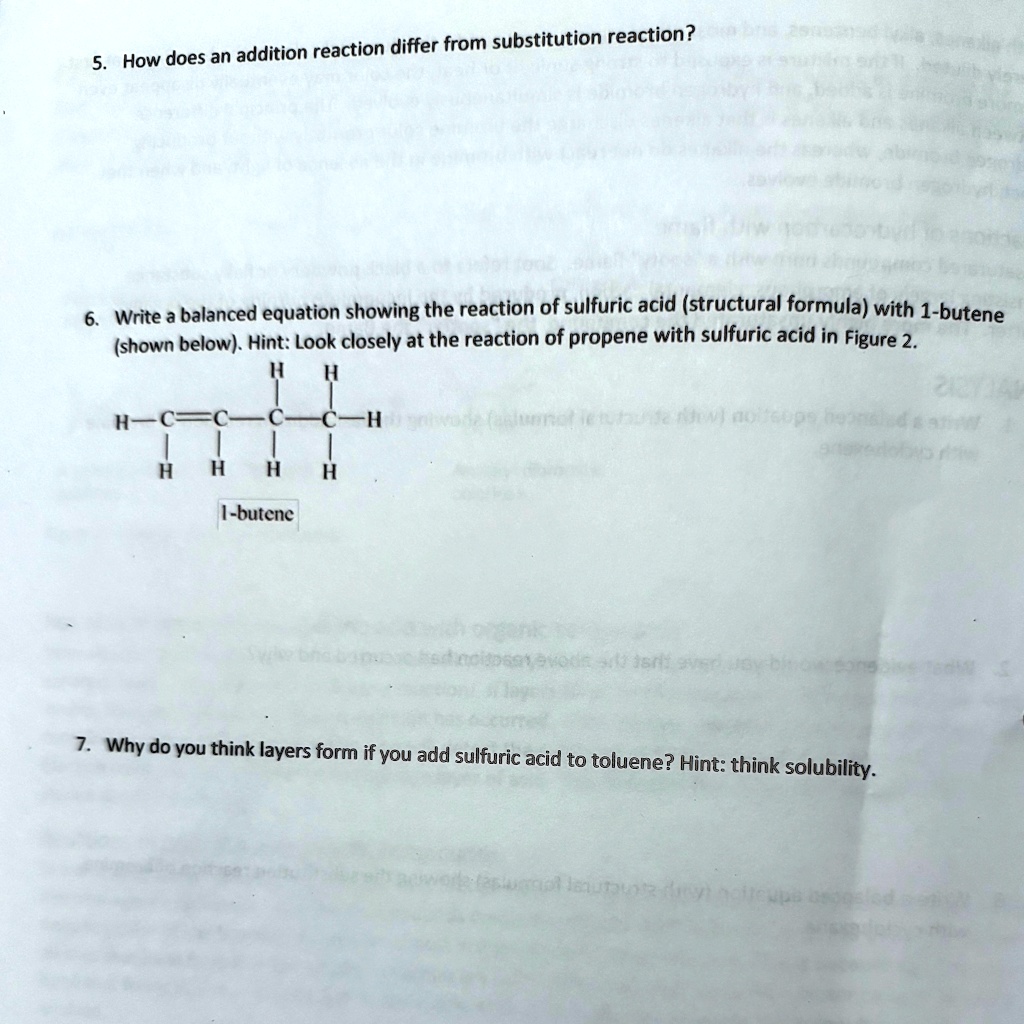 5 how does an addition reaction differ from substitution reaction 6 ...