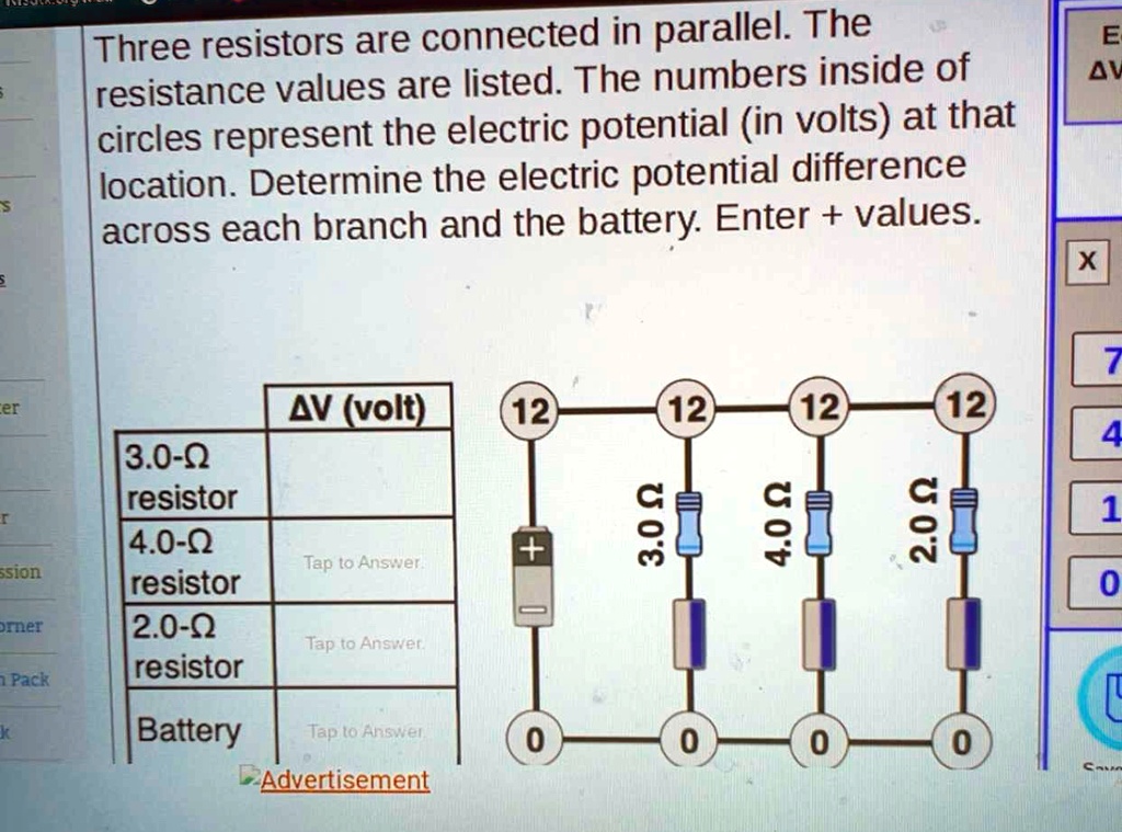 three resistors are connected in parallel the resistance values are ...