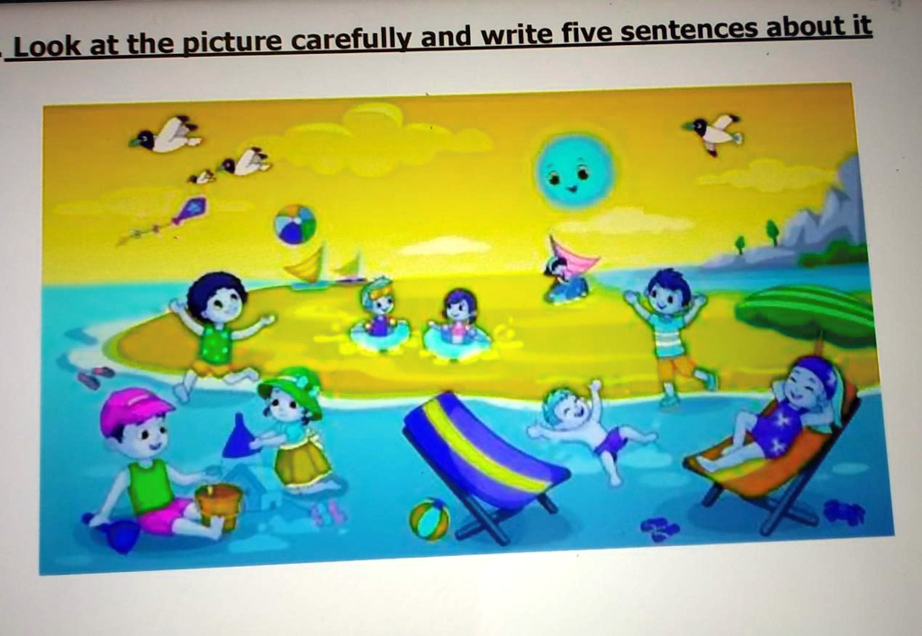 SOLVED: Look at the picture carefully and write five sentences about it. Starting with, "This is ...