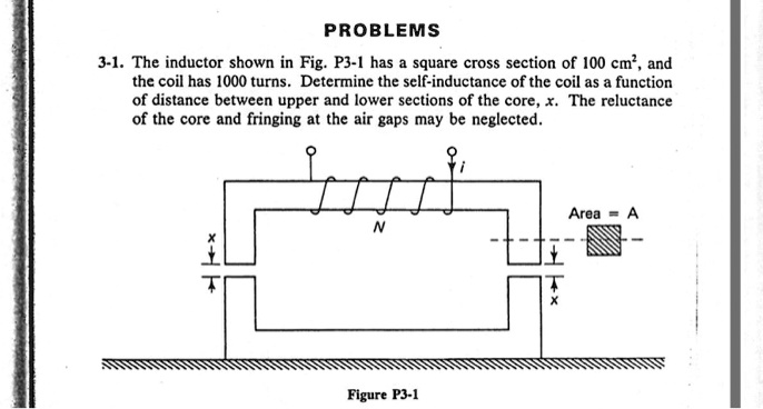 SOLVED: 3-1. The inductor shown in Fig.P3-1 has a square cross section ...