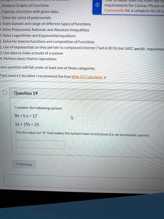 SOLVED:ocieeune requirements for Canvas Please Community for complete ...