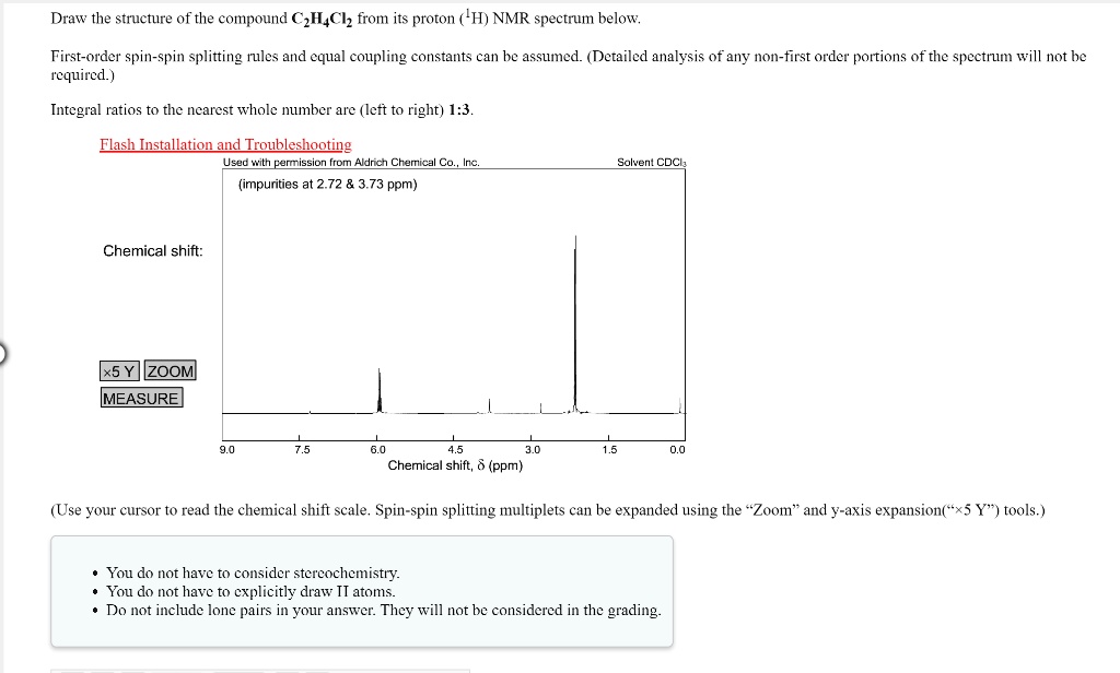 draw the structure of the compound c2hclz from its proton h nmr ...