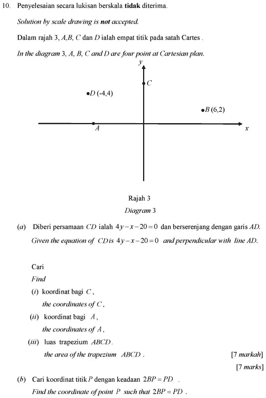 10. Penyelesaian secara lukisan berskala tidak diterima. Solution by ...