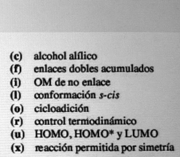 SOLVED:alcohol alilico 8 enlaces dobles acumulados OM de no enlace ...