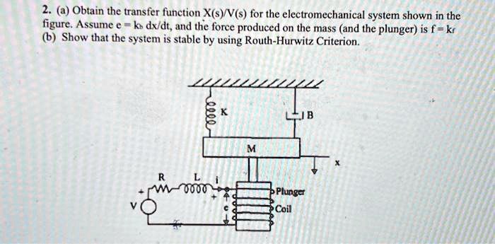 [GET ANSWER] 2. (a) Obtain the transfer function X(s)/V(s) for the ...
