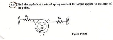 SOLVED: 2Find the cquivalent torsional spring constant for torque ...
