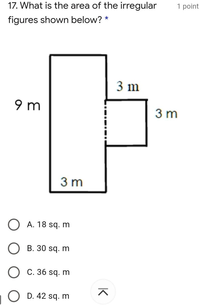 SOLVED: Please answer, please. 17. What is the area of the irregular figures shown below? point ...