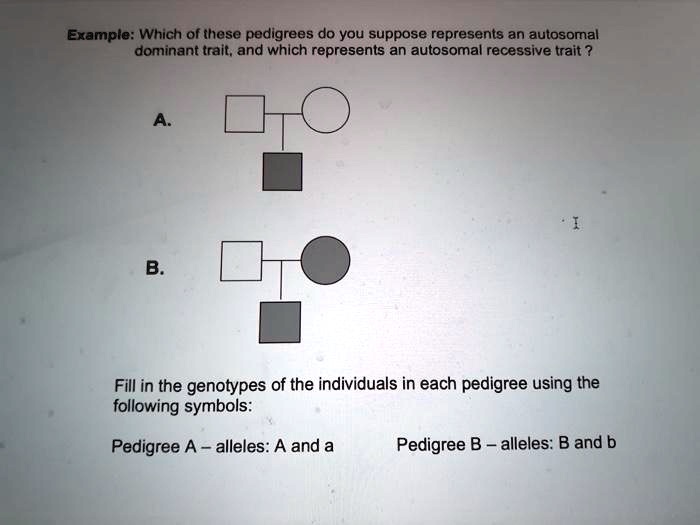 Example: Which of these pedigrees do you suppose represents an autosomal dominant trait, and ...