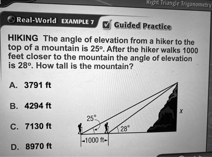 Right Triangle Trigonometry Real-World Example 7 Guided Practice ...